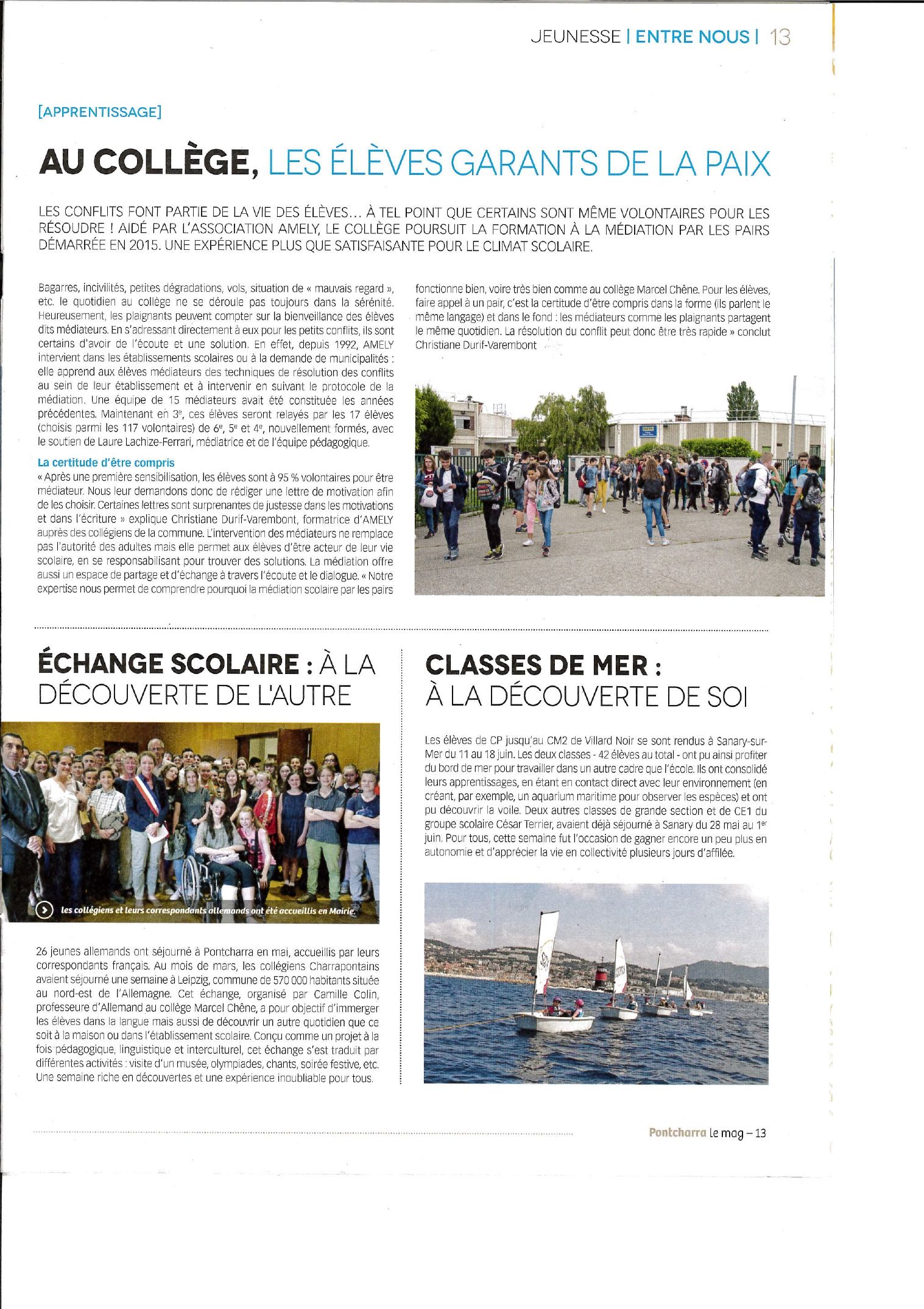 Le Mag - Au collège les élèves garant de la paix - Pontcharra 2018 ... Le Mag - Au collège les élèves garant de la paix - Pontcharra 2018 ...